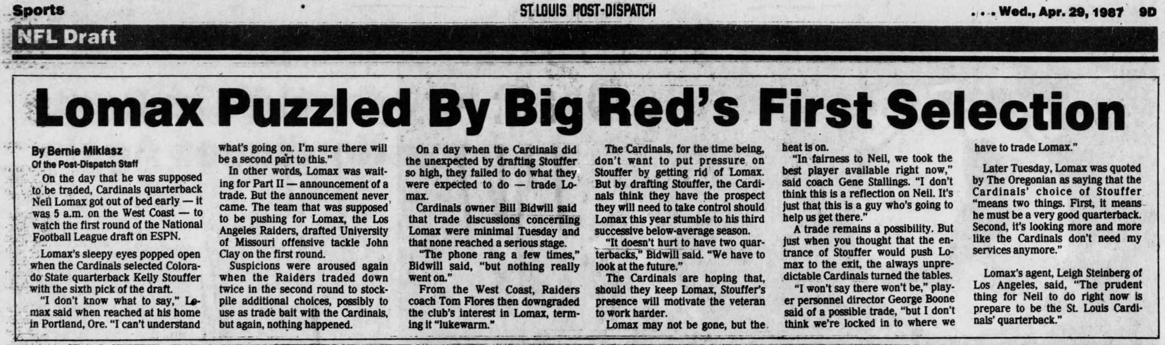 Big red Draft History: 1987 NFL Draft | THE BIG RED ZONE